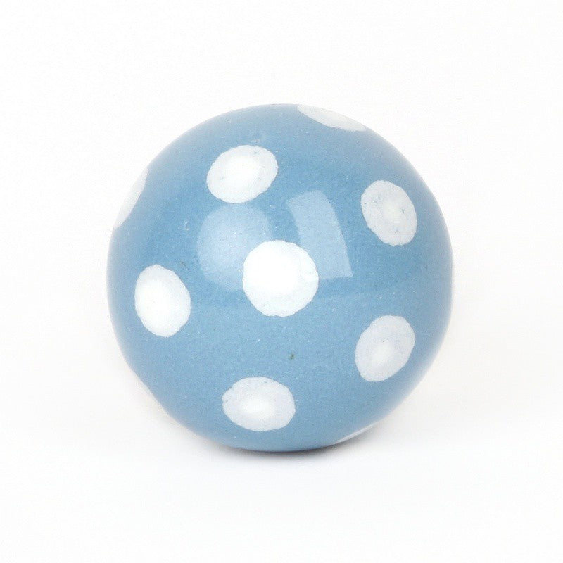 Pomello in Ceramica Tondo Azzurro a Pois – Decochic
