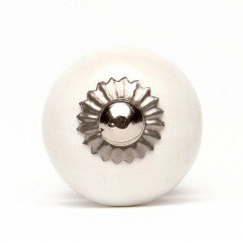Pomello Tondo Grande in Ceramica Bianco – Decochic