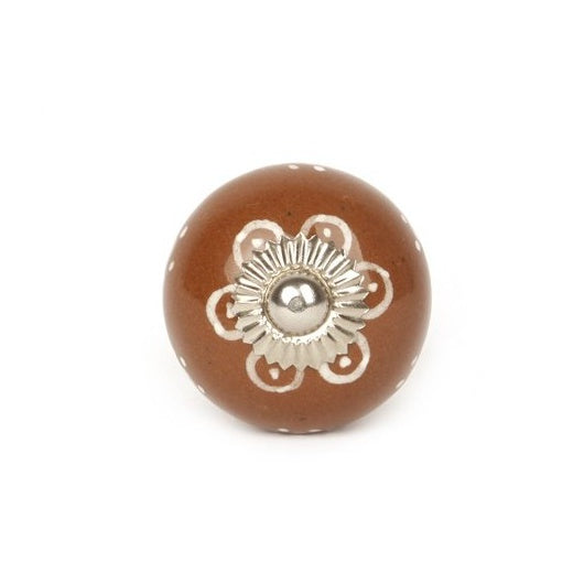 Pomello in Ceramica Girasole Marrone – Decochic